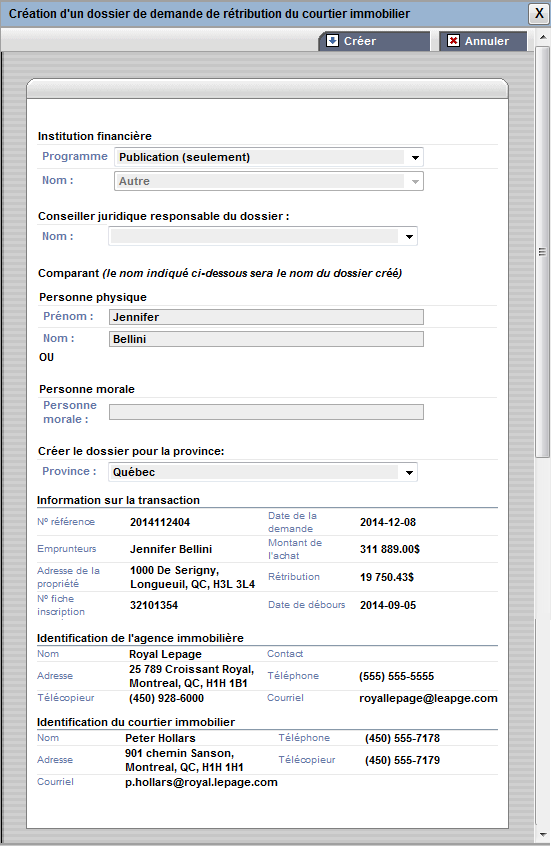 Créer un nouveau dossier